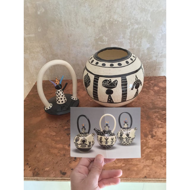 Jane Lowe Studio Pottery African Style Lidded Coil Pot | Chairish