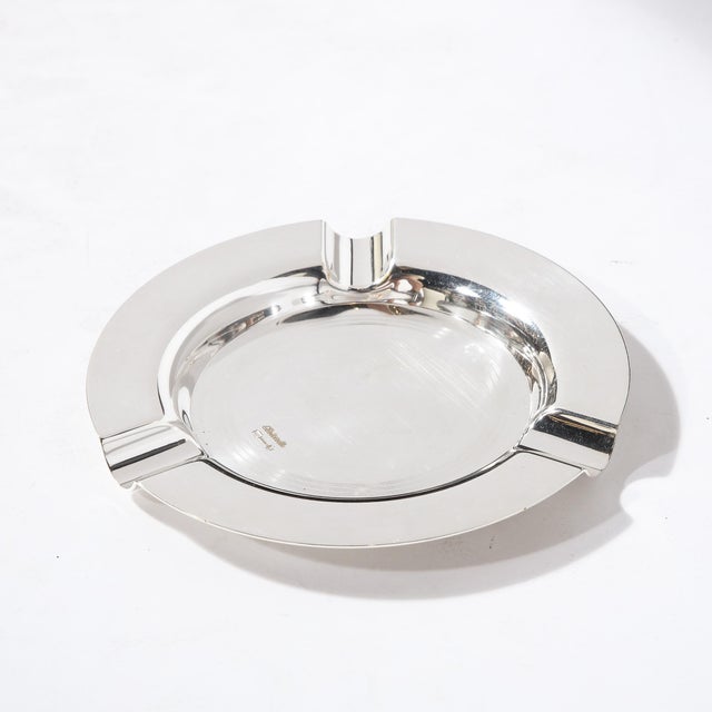 Christofle Silver-Plated Art Deco Style Ashtray With Engine Turned ...