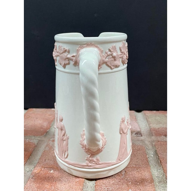 Mid 20th Century Wedgwood England Pink on Cream Queen’s Ware Pitcher ...
