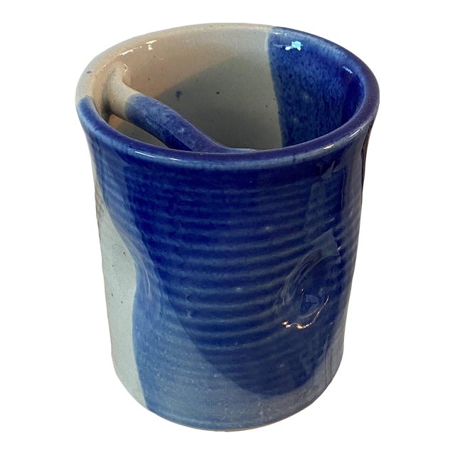 Vintage Hand-Made Ceramic Mustache Cup | Chairish