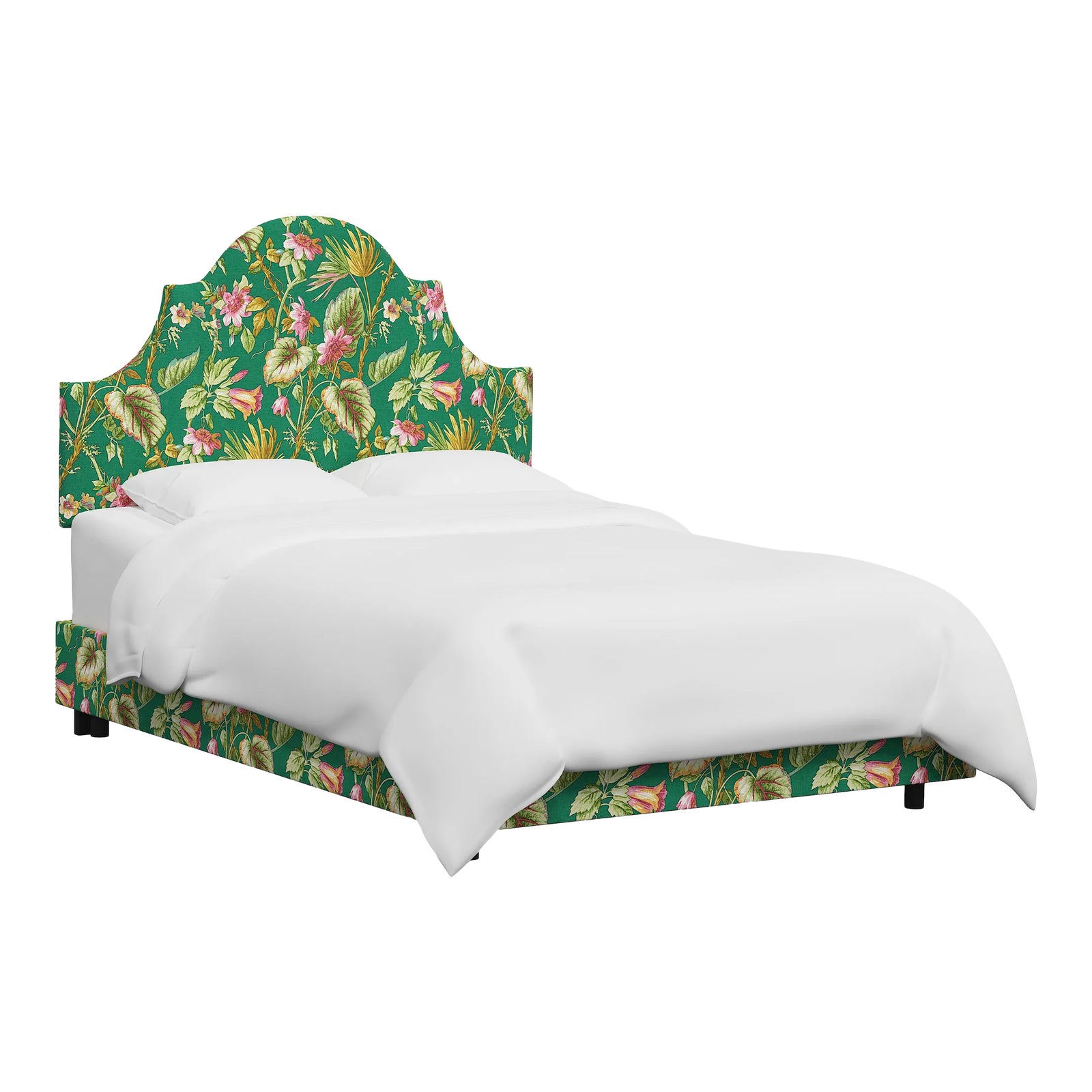 Red from Scalamandre crafted by Cloth & Company Geneva Queen Bed, Green ...