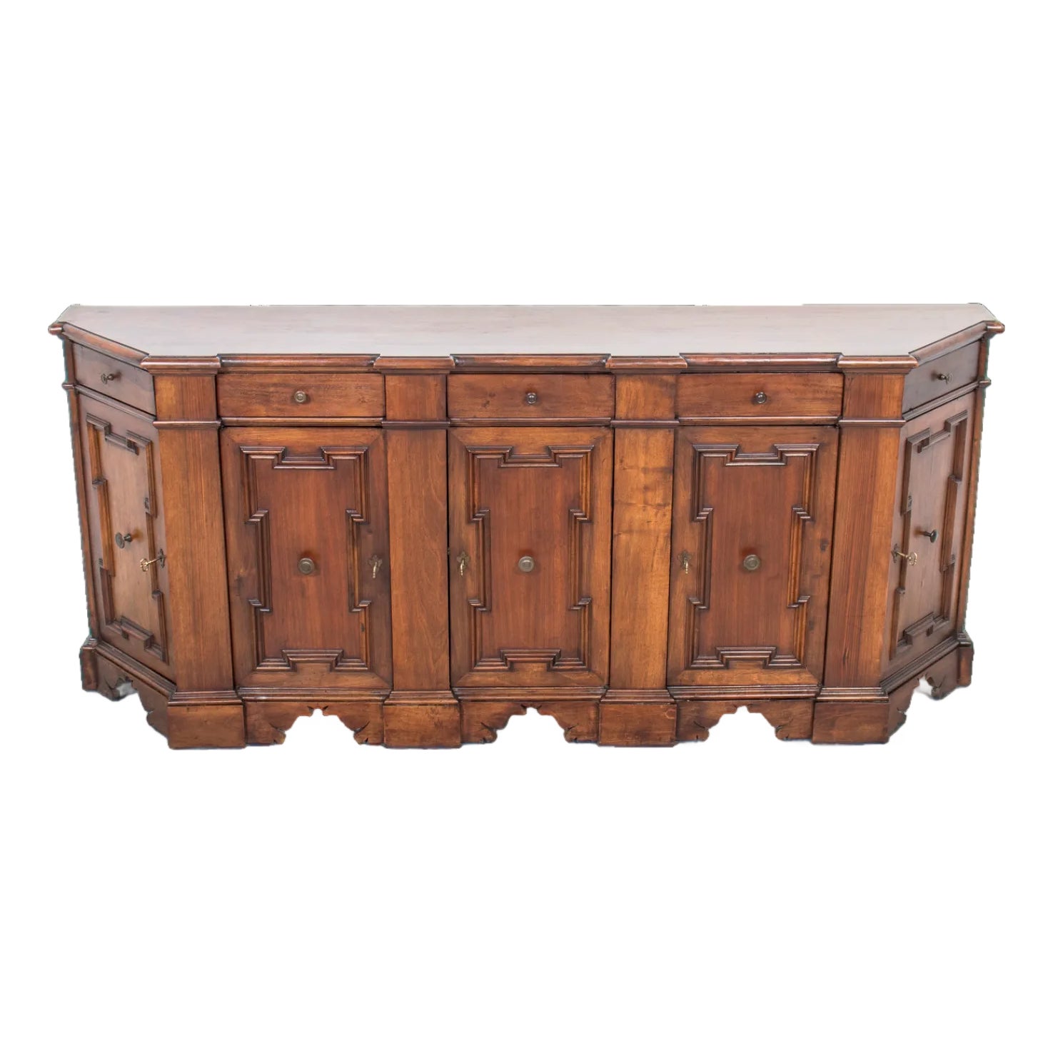 Late 18th Century Carved Italian Baroque Style Walnut Credenza ...