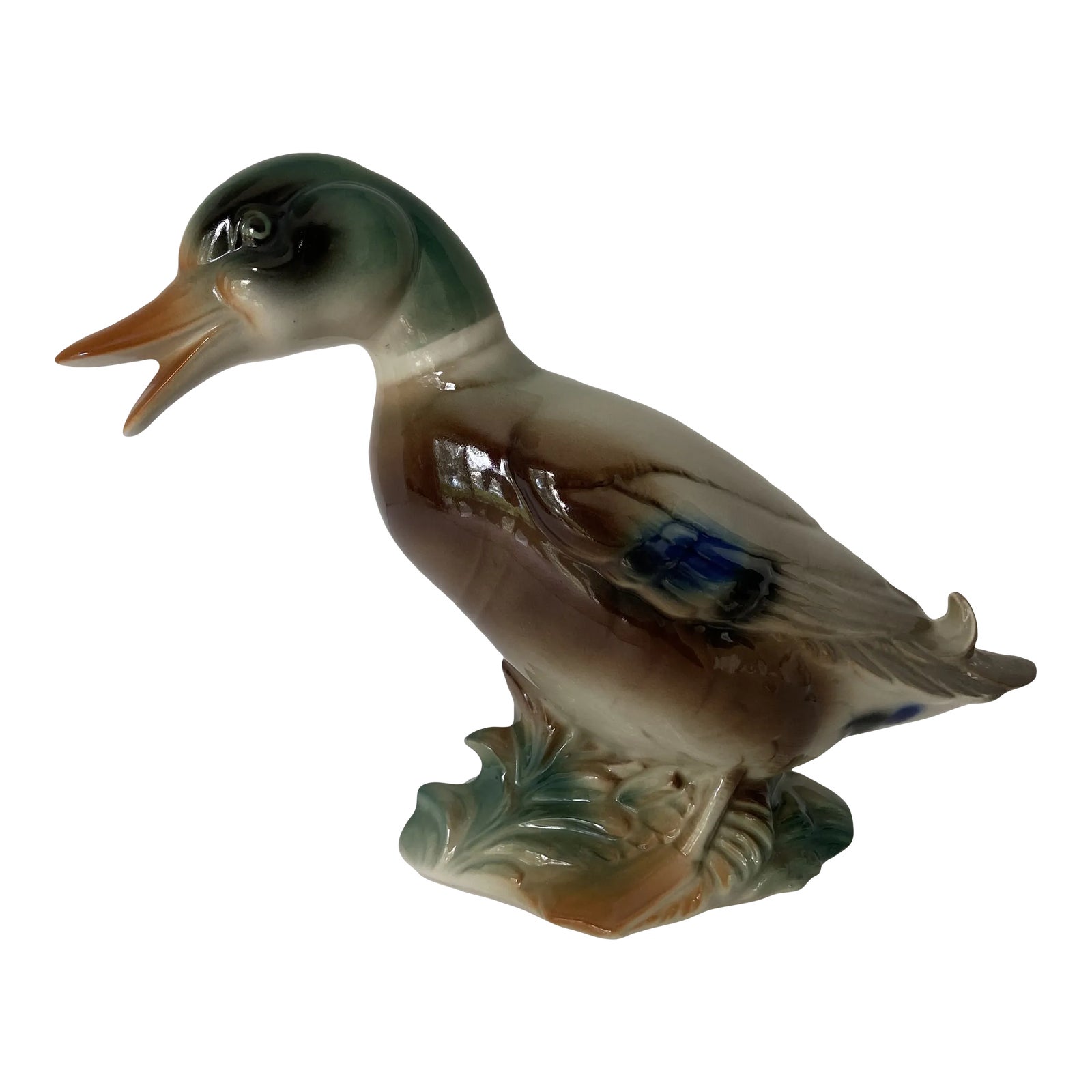 1960's Ceramic Hand Painted Duck | Chairish