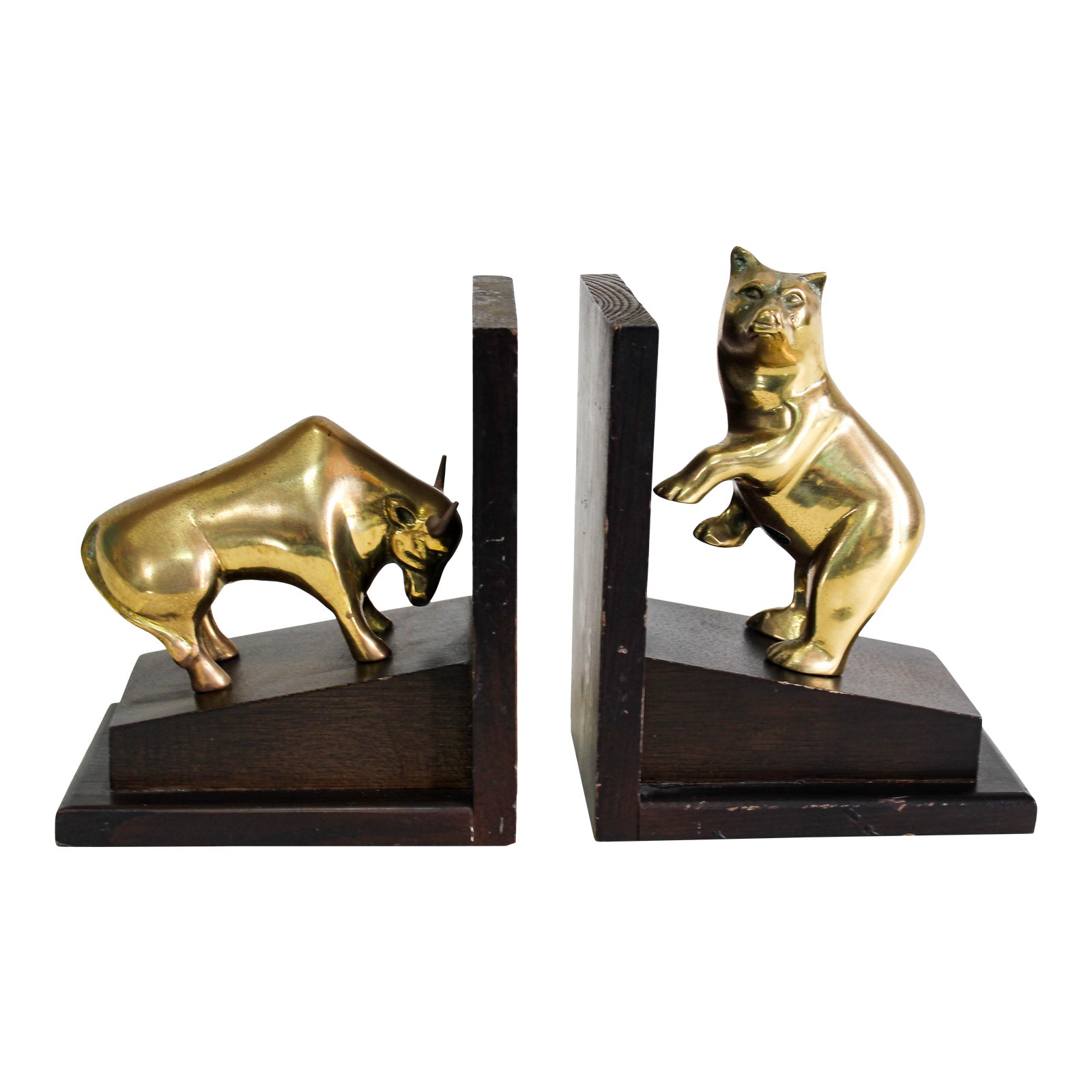 Vintage Brass Bookends | Chairish