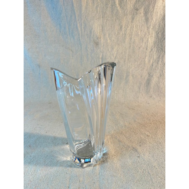 Vintage Heart Shaped Crystal Vase | Chairish