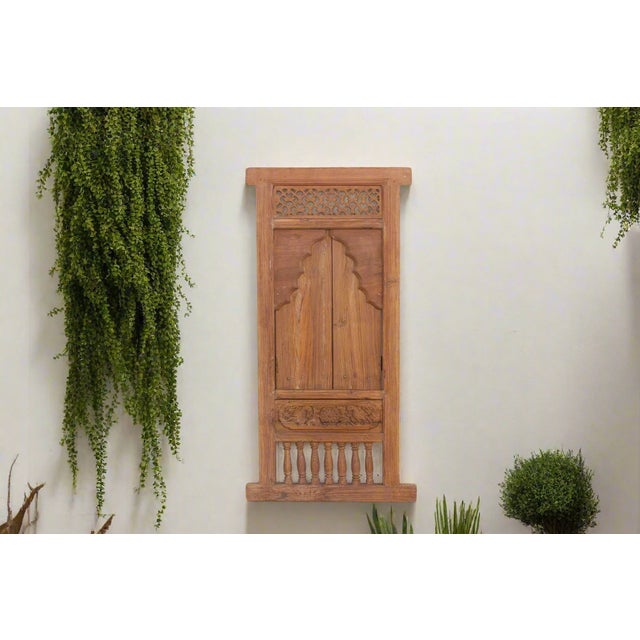 19th Century Indian Carved Architectural Window | Chairish