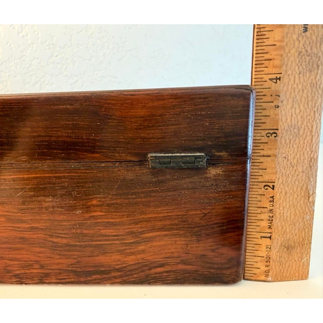 Antique Rosewood Jewelry Box With Lock and Key | Chairish