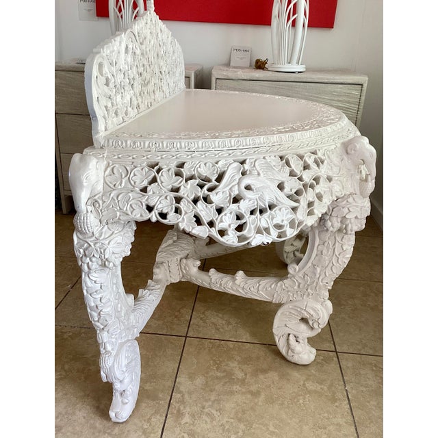 Anglo Indian Console Table in Ivory Lacquer | Chairish