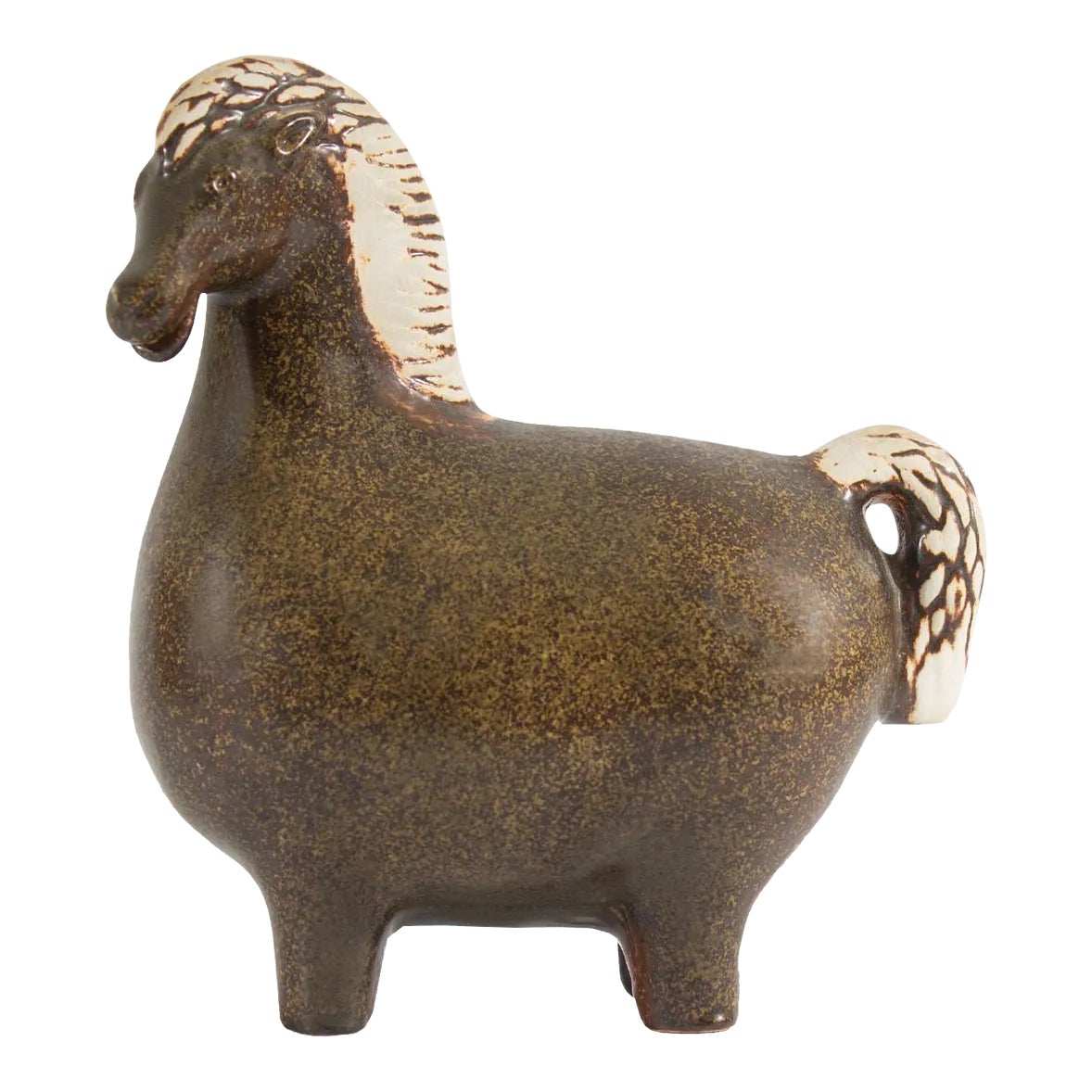 Stig Lindberg Gustavsberg Brown Ceramic Horse | Chairish