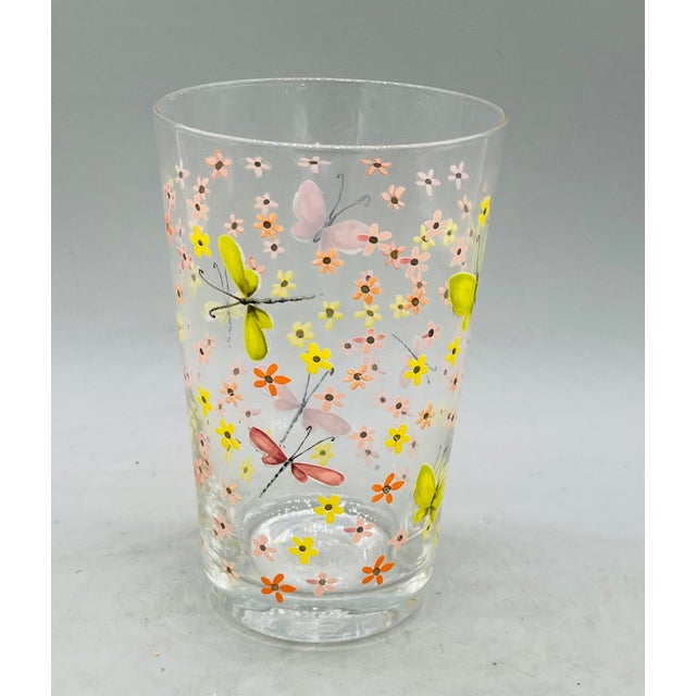 Vintage Mismatched Set Of 6 Pink Floral Glasses Chairish