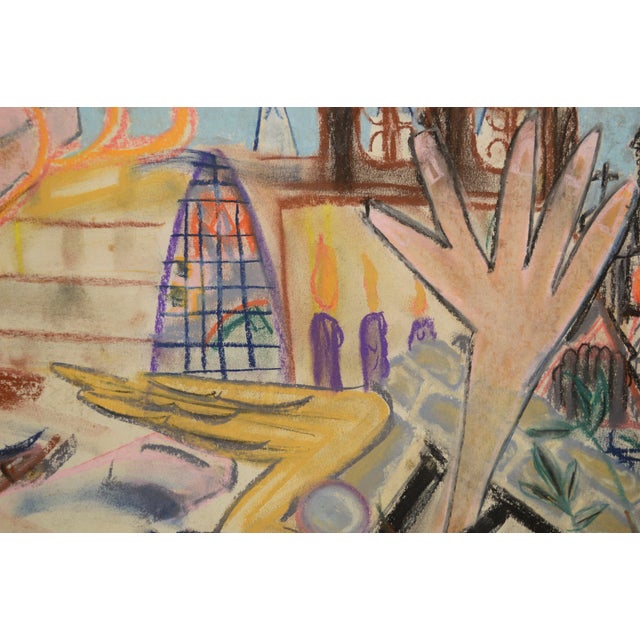 Holy Fire, Abstract Expressionist Figurative Pastel | Chairish