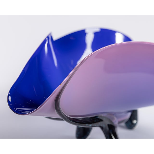 Ed Branson Lilac Blue Tropical Bowl | Chairish