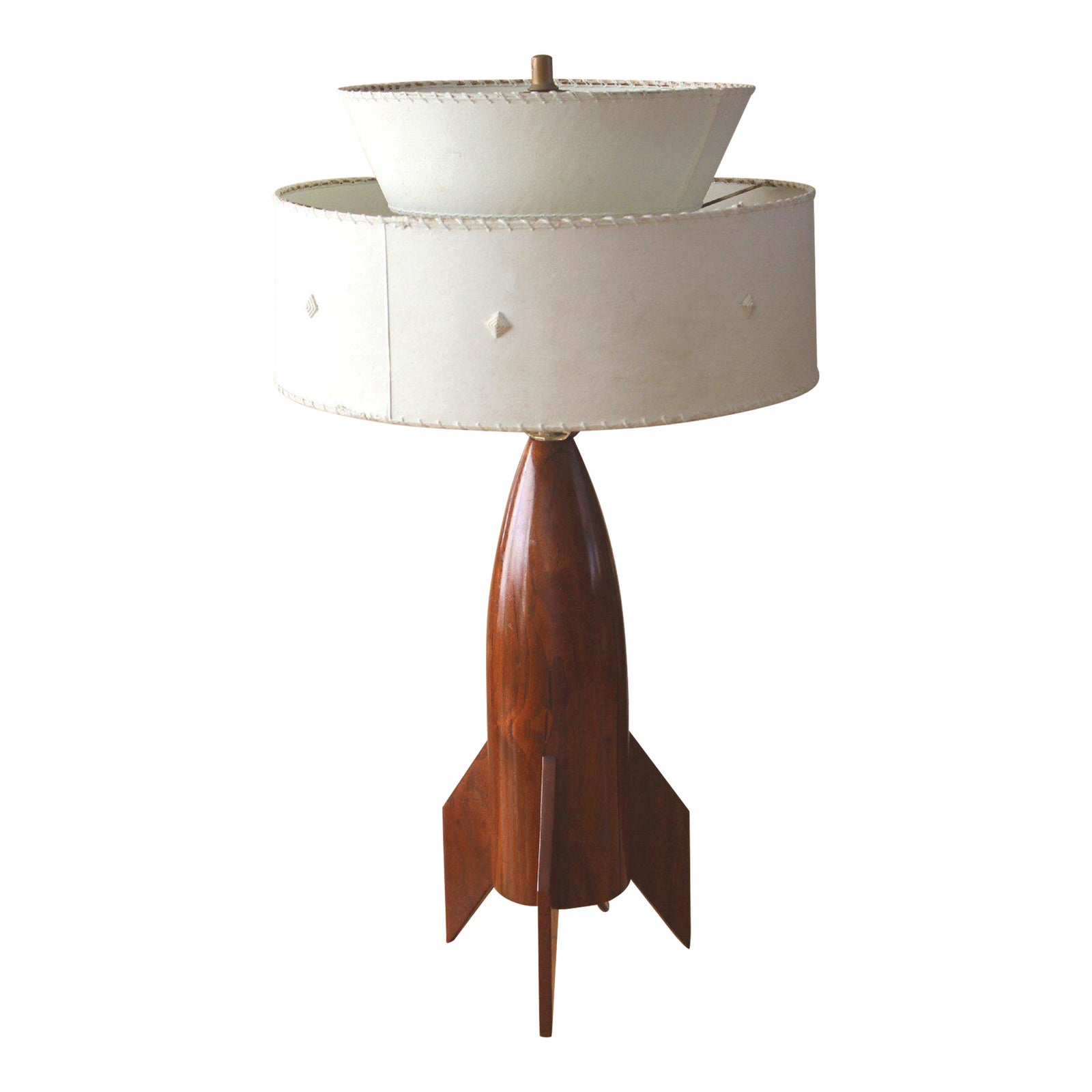 Mid-Century Modern Sputnik Era Rocket Table Lamp in Mahogany and ...