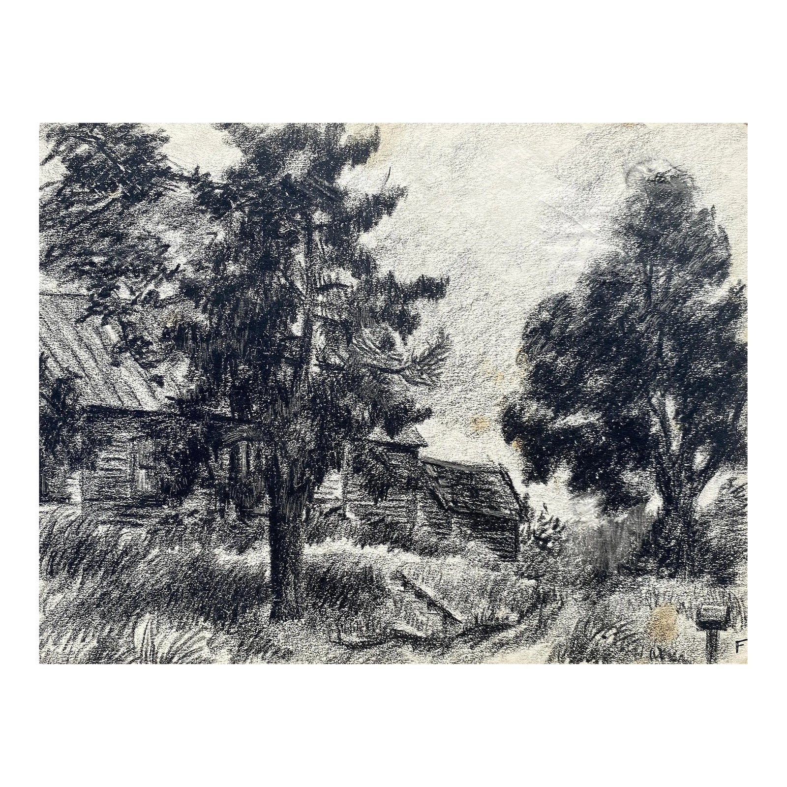 1940s Frank Wallace Double Sided Drawing | Chairish