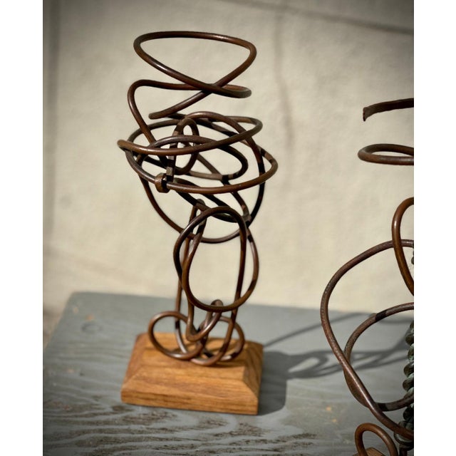 Vintage Mid Century Modernist Copper Wire Sculpture | Chairish