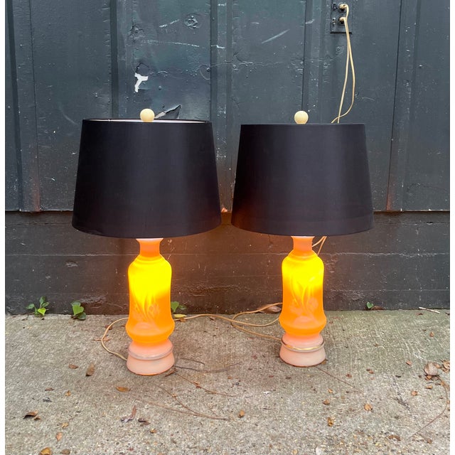 Aladdin 1920s-30s Chartreuse Alacite Lamps | Chairish