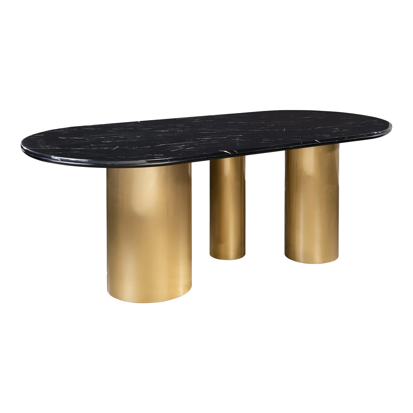 Balmain Black Oval Marble Top Dining Table for 6 | Chairish