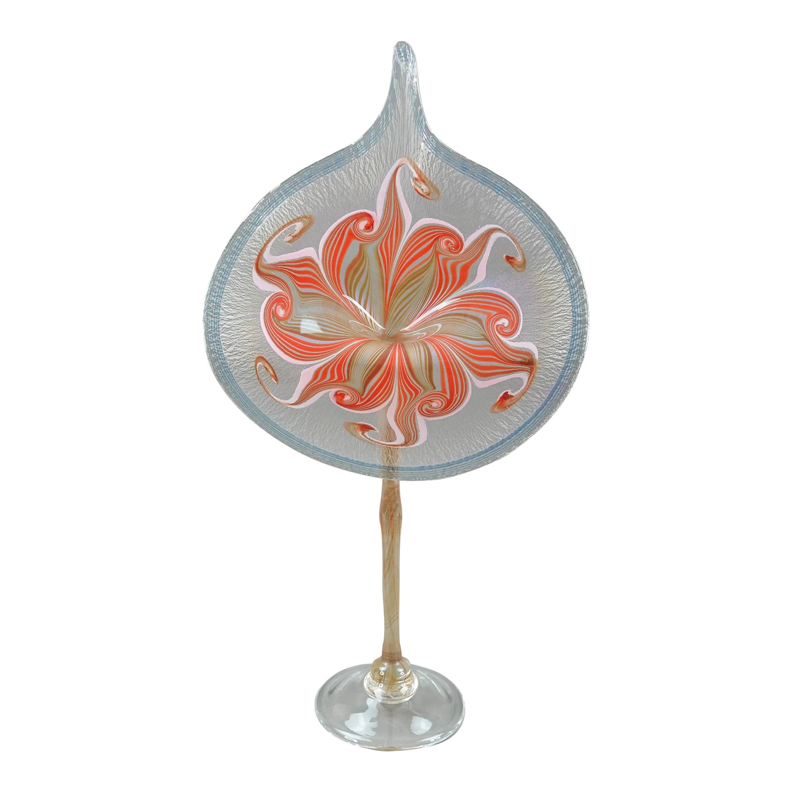 Vandermark Signed 4347 Jack in the Pulpit Art Glass Feather Sculpture ...