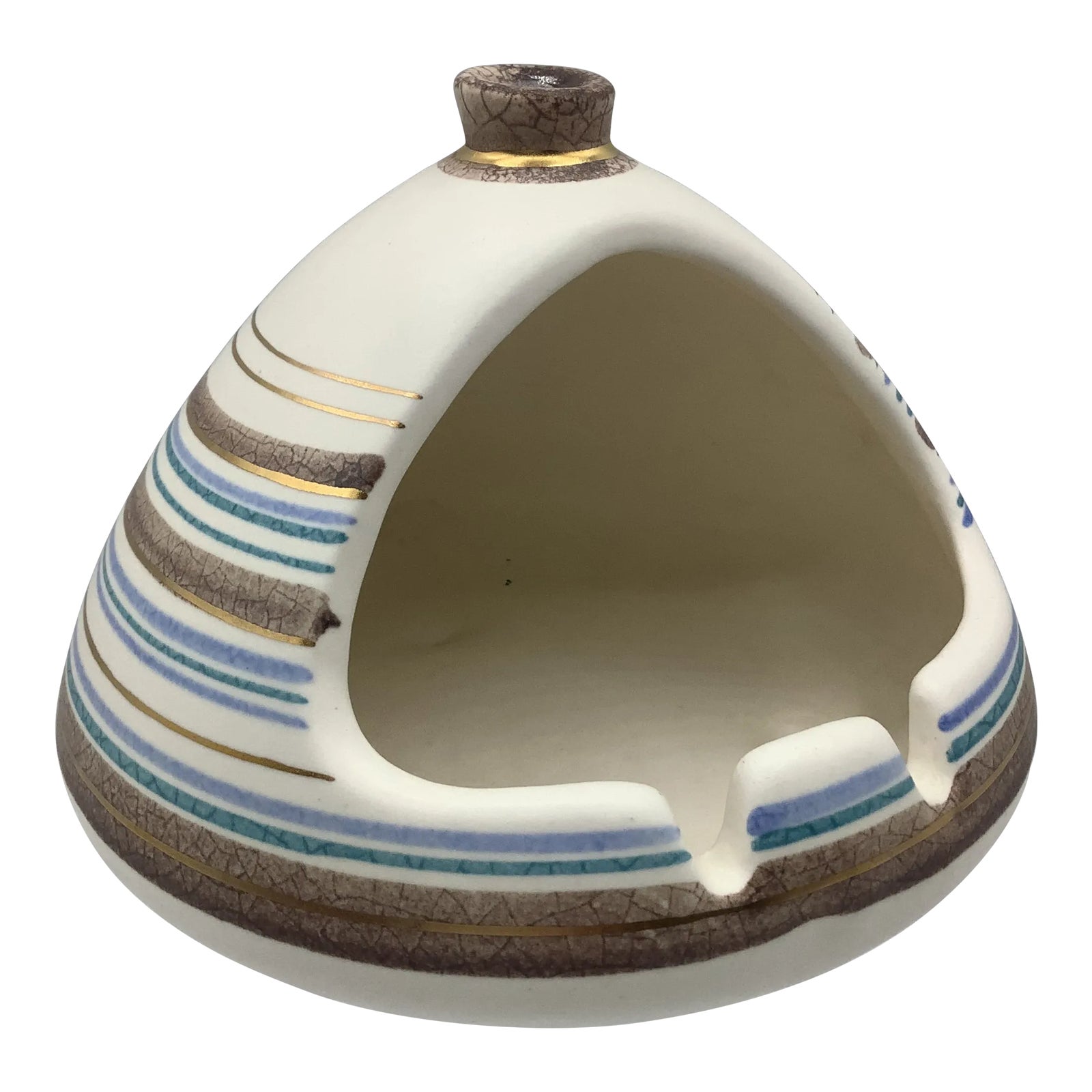 Mid Century Sascha Brastoff Ceramic Igloo Ashtray Hand Painted and ...