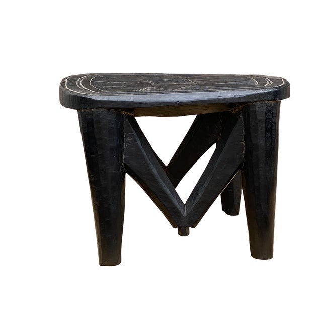African Nupe Stool / Table Nigeria 19" W | Chairish