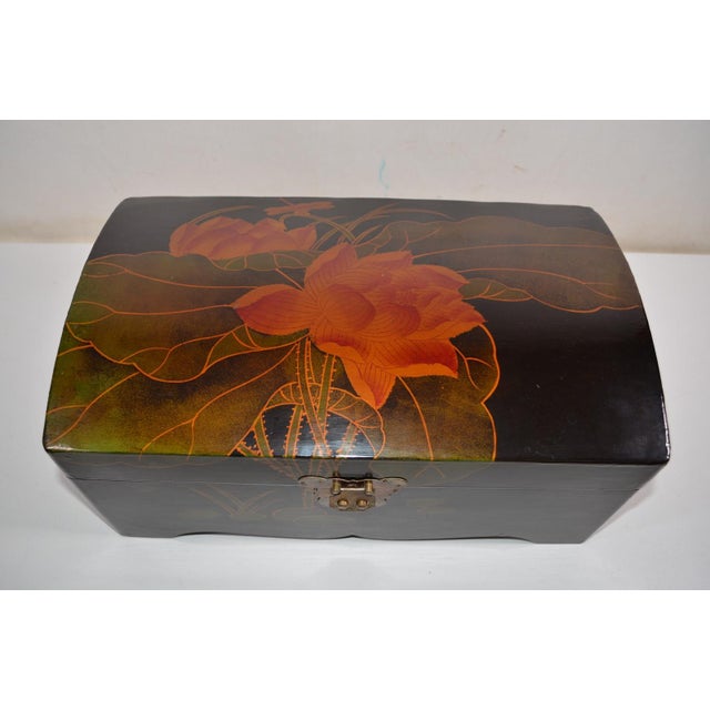 Early 20th Century, Lacquered Wooden Box, Decorated With Leaves and ...