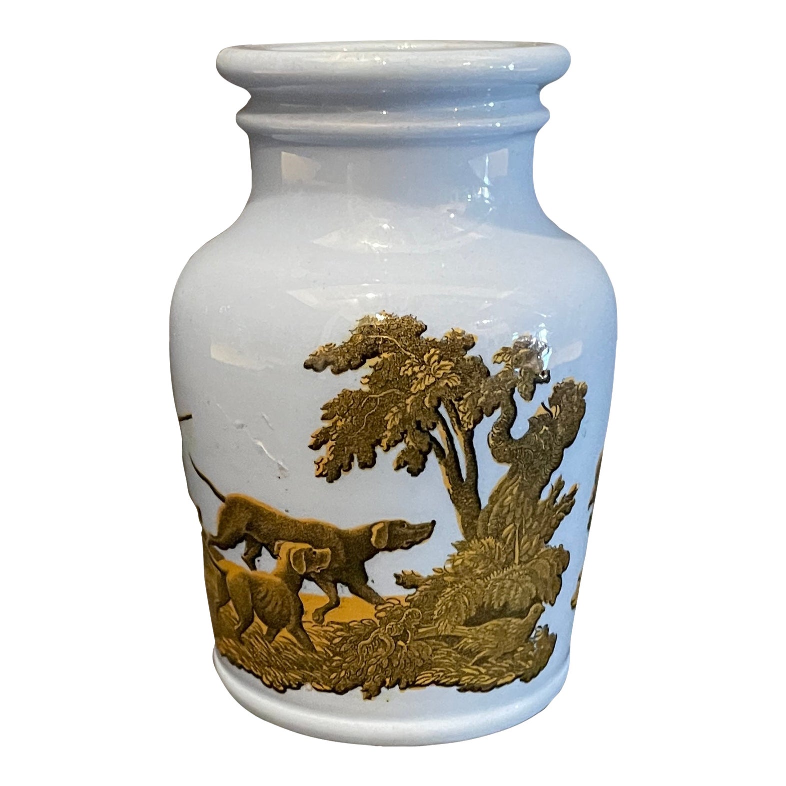 1850s Antique Prattware Transferware Jar | Chairish