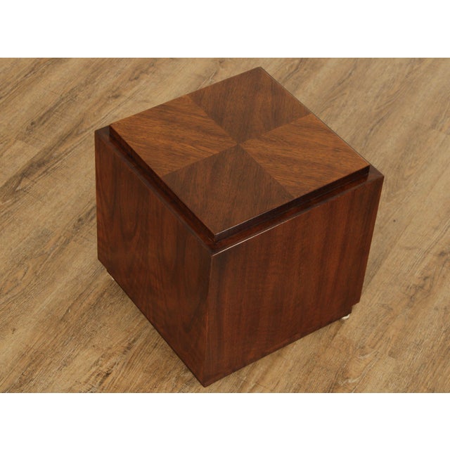 Mid 20th Century Mid-Century Modern Walnut Cube End Tables - A Pair | Chairish