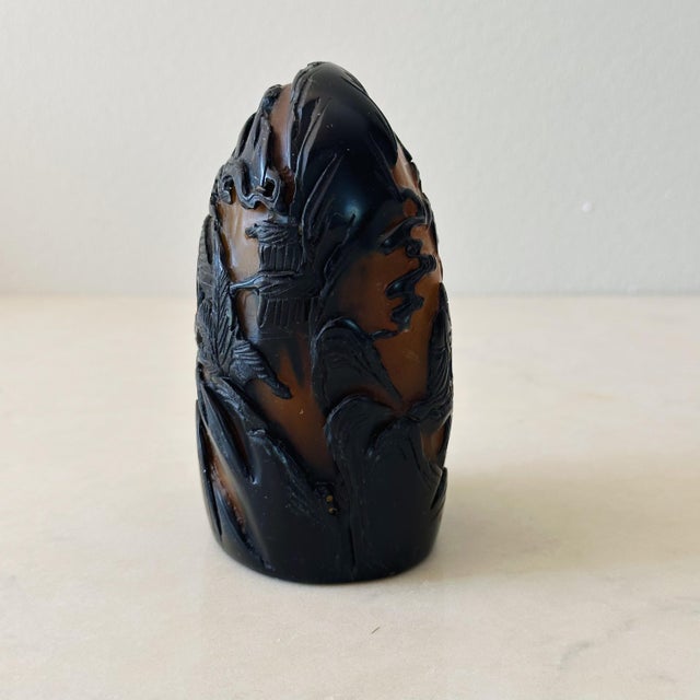 Antique Hand-Carved Chinese Objet Depicting Traditional Figure and ...