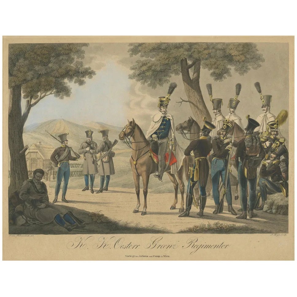 Austrian Frontier Regiment Soldiers During the Napoleonic, 1820, Paper ...