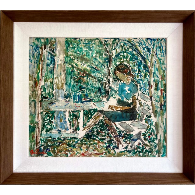 1950s "Under the Arbor" Swedish Impressionist Oil Painting by Rune ...