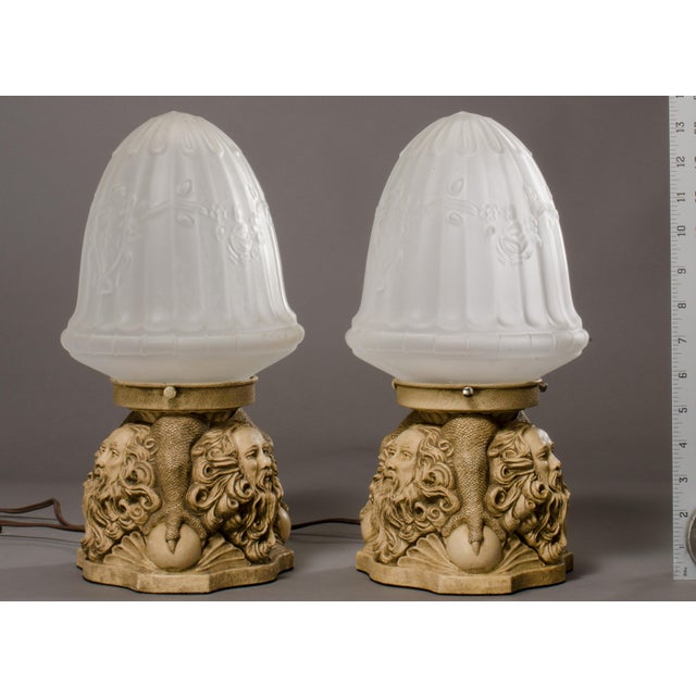 Bearded Old Man Accent Lamps - A Pair | Chairish