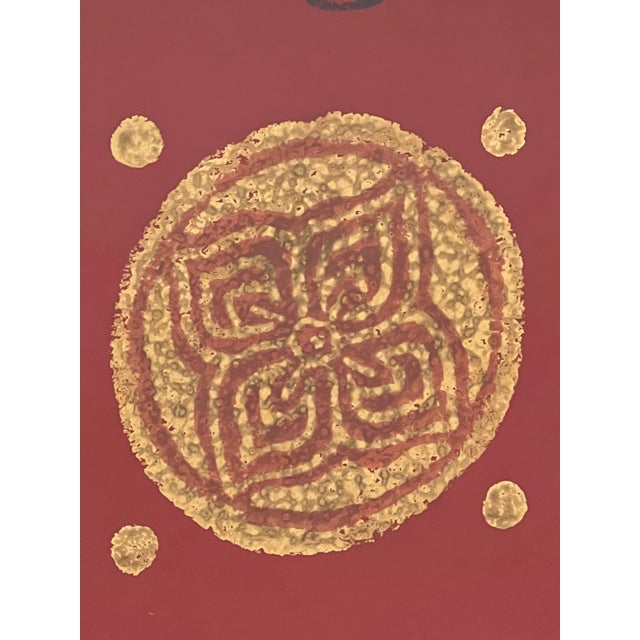 Asian Inspired Ceramic Plate + Iron Stand | Chairish