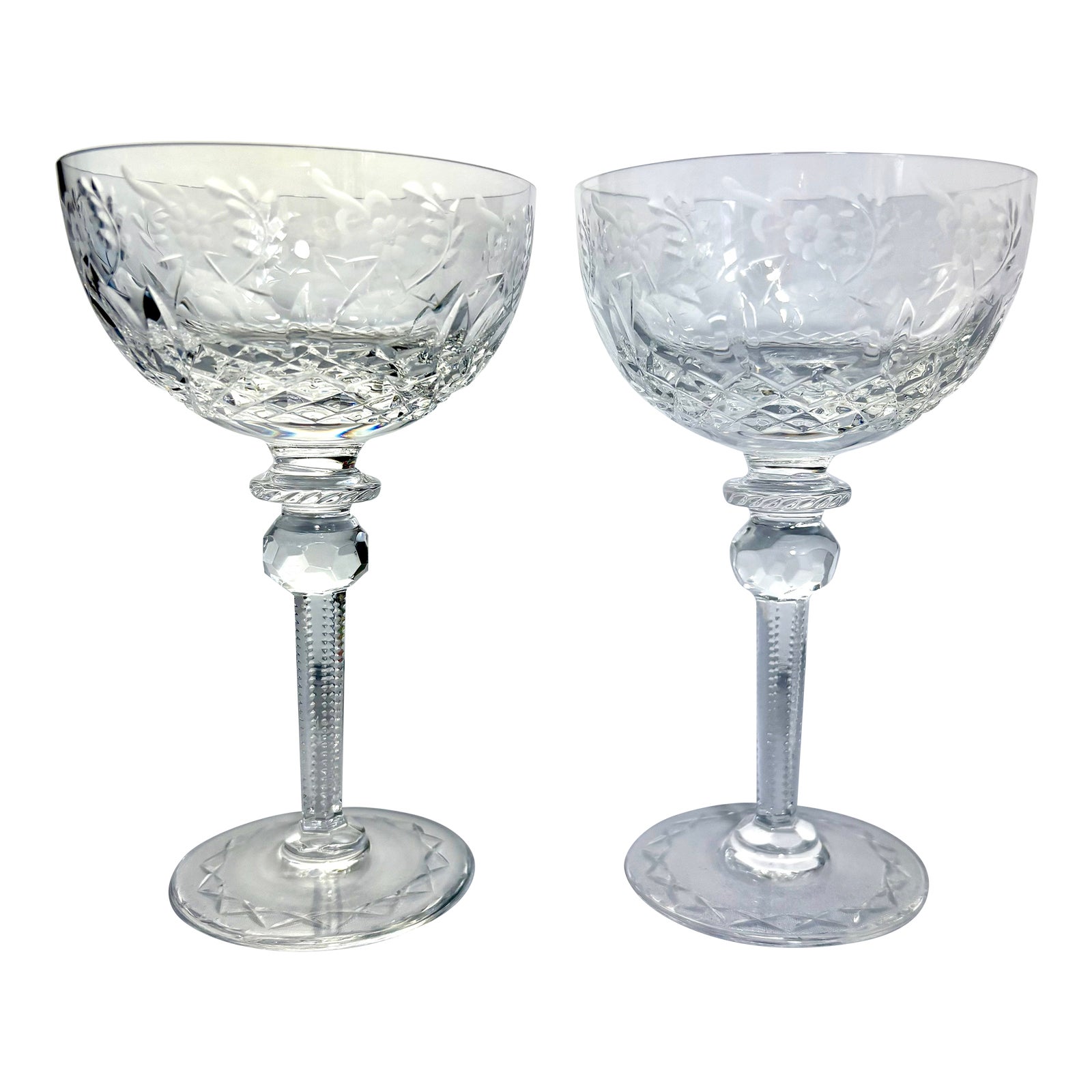 Vintage Rogaska Crystal Champagne Glasses- Set of 2 | Chairish
