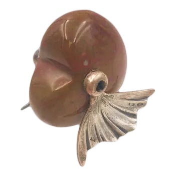 De Vecchi Sterling Silver and Amber Paperweight Sculpture | Chairish