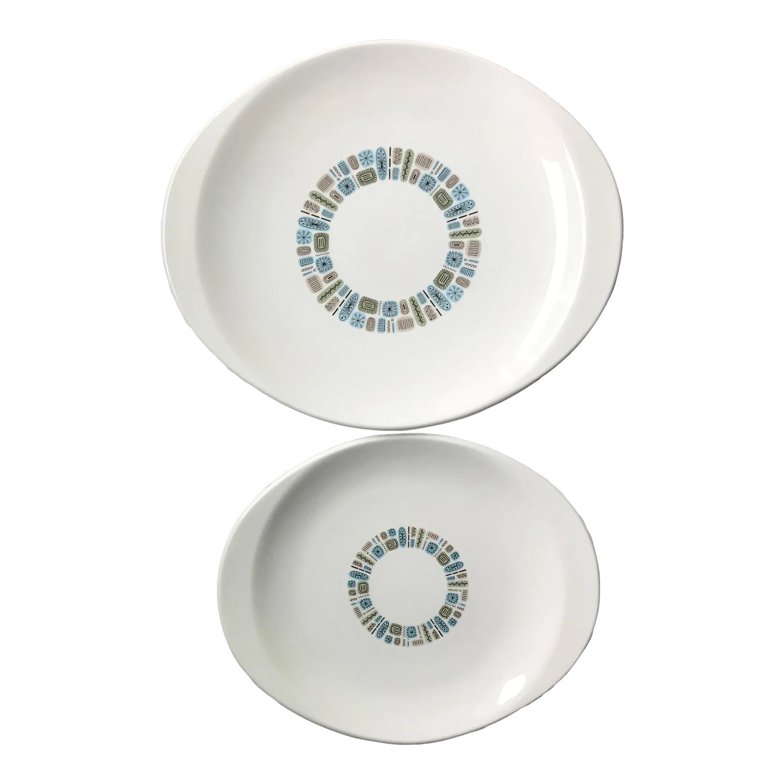 Mid-Century Modern Canonsburg Pottery Temporama Atomic Oval Platters ...