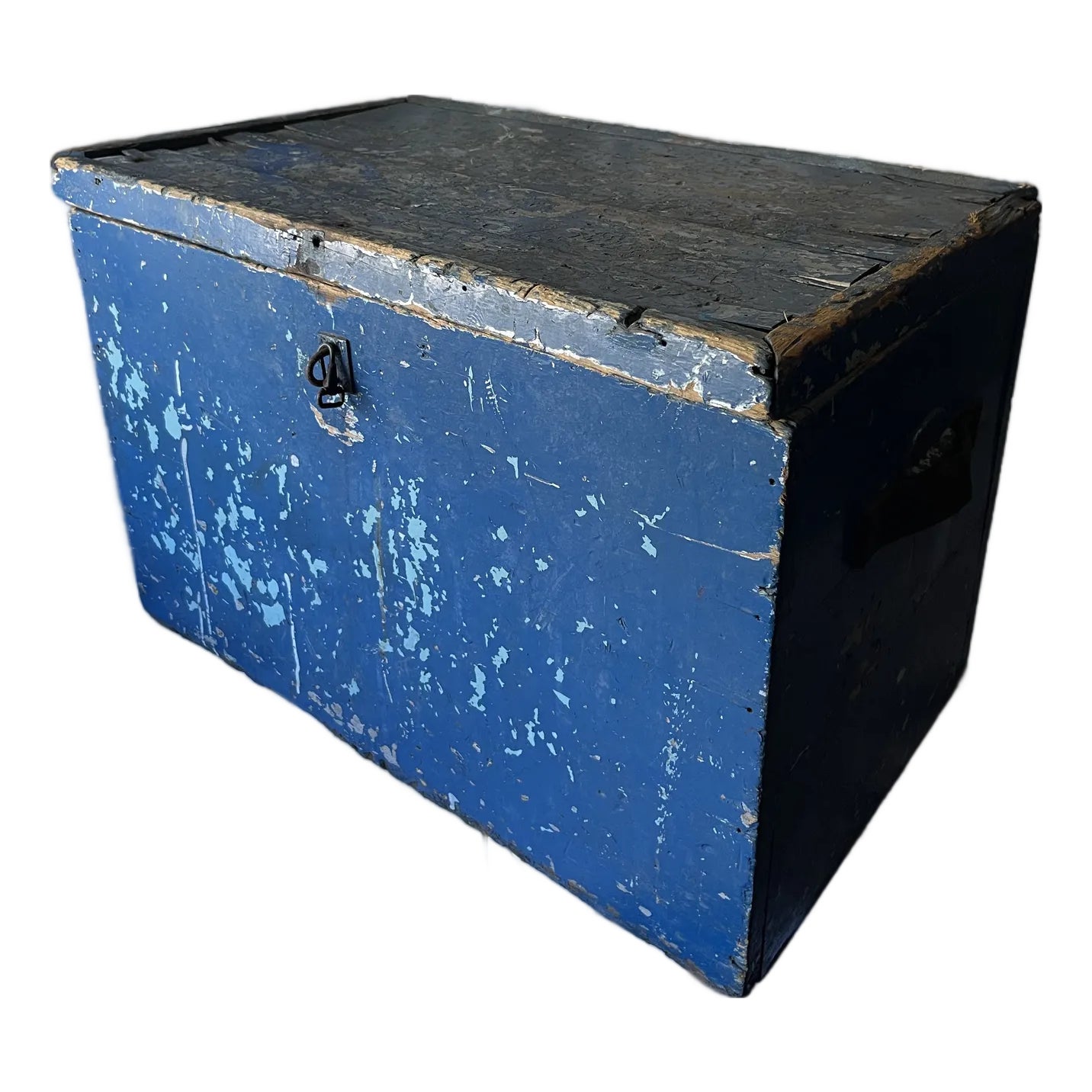 Antique Painted Wooden Trunk | Chairish