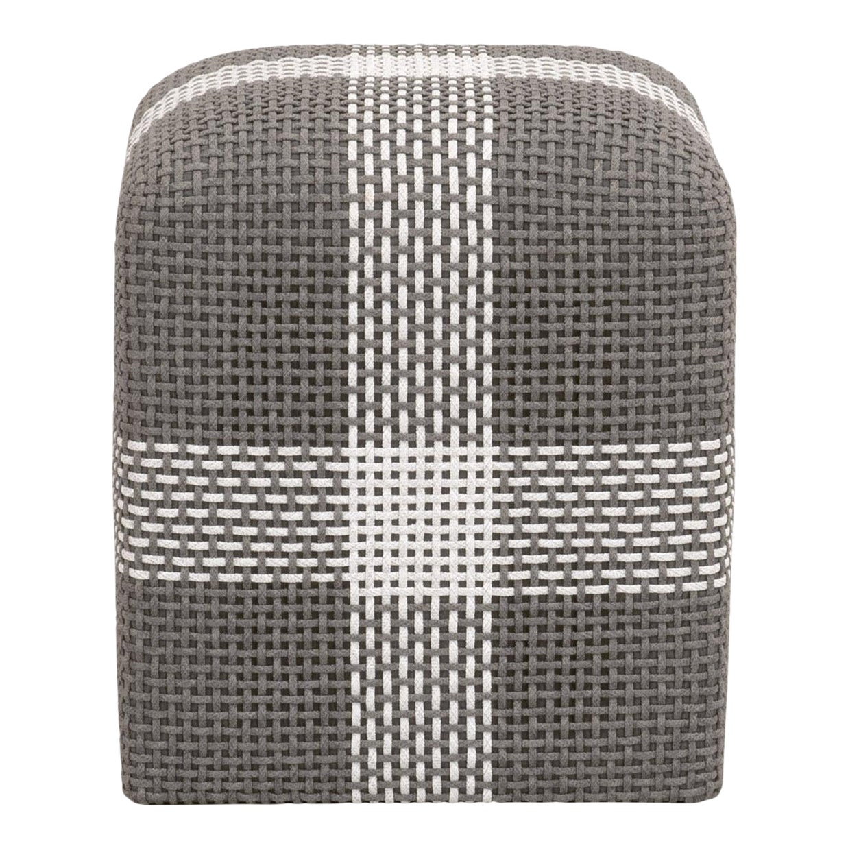 Cross Accent Cube, Dove Flat Rope | Chairish