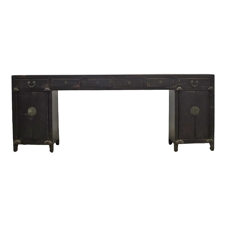 8 Feet Long Altar Antique Console Table or Desk | Chairish
