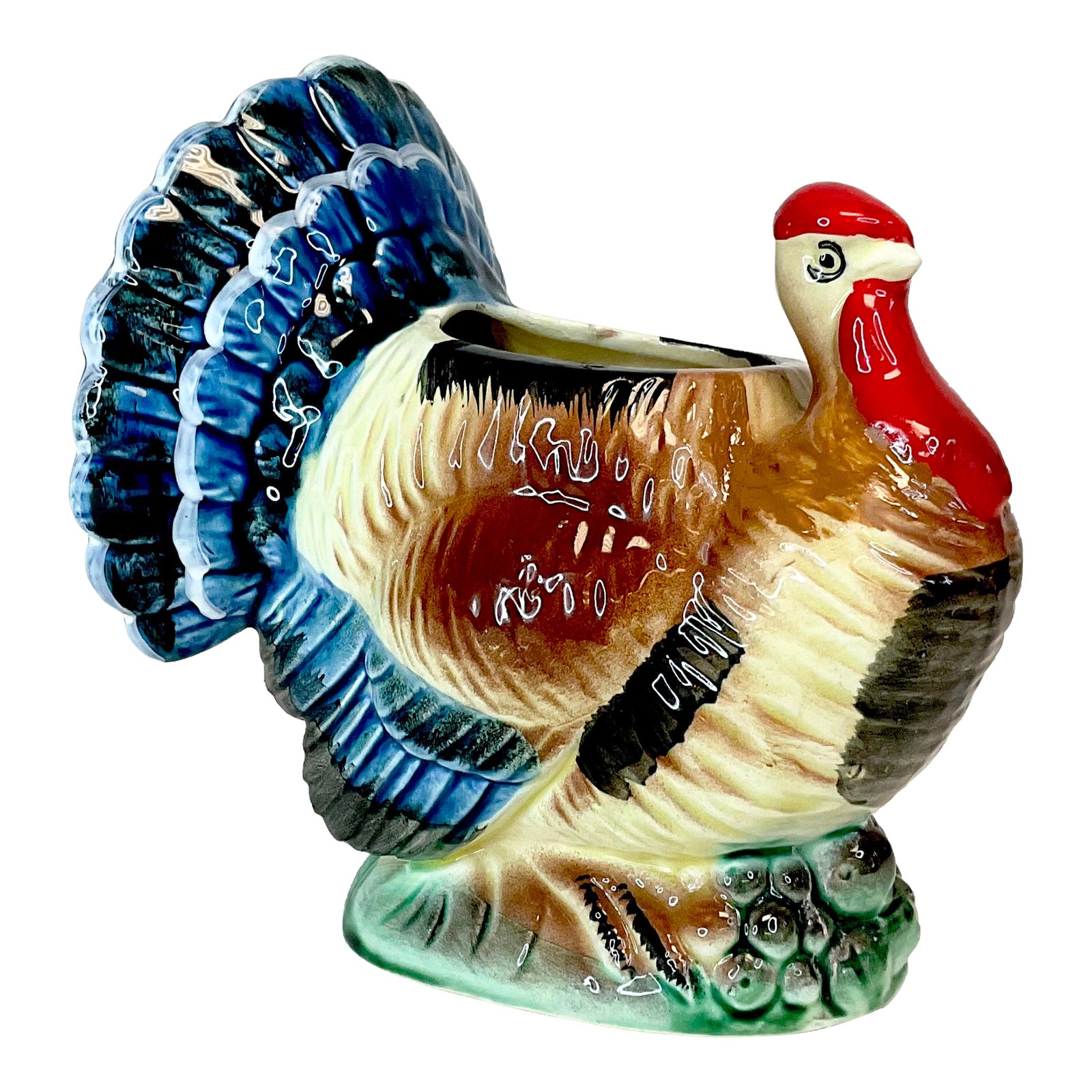 1950s Vintage Boho Chic Americana Thanksgiving Ceramic Turkey Planter ...