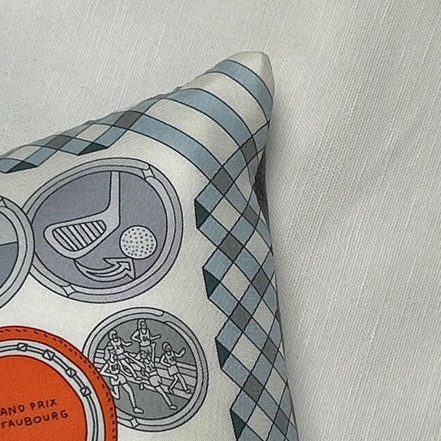 Hermes Trophées Vintage Silk Scarf Pillows- a Pair | Chairish