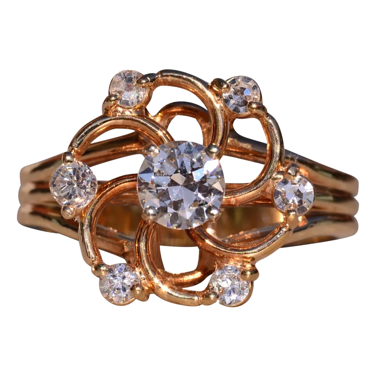 The Nukarni: Fibonacci Style Natural Diamond Engagement Ring | Chairish