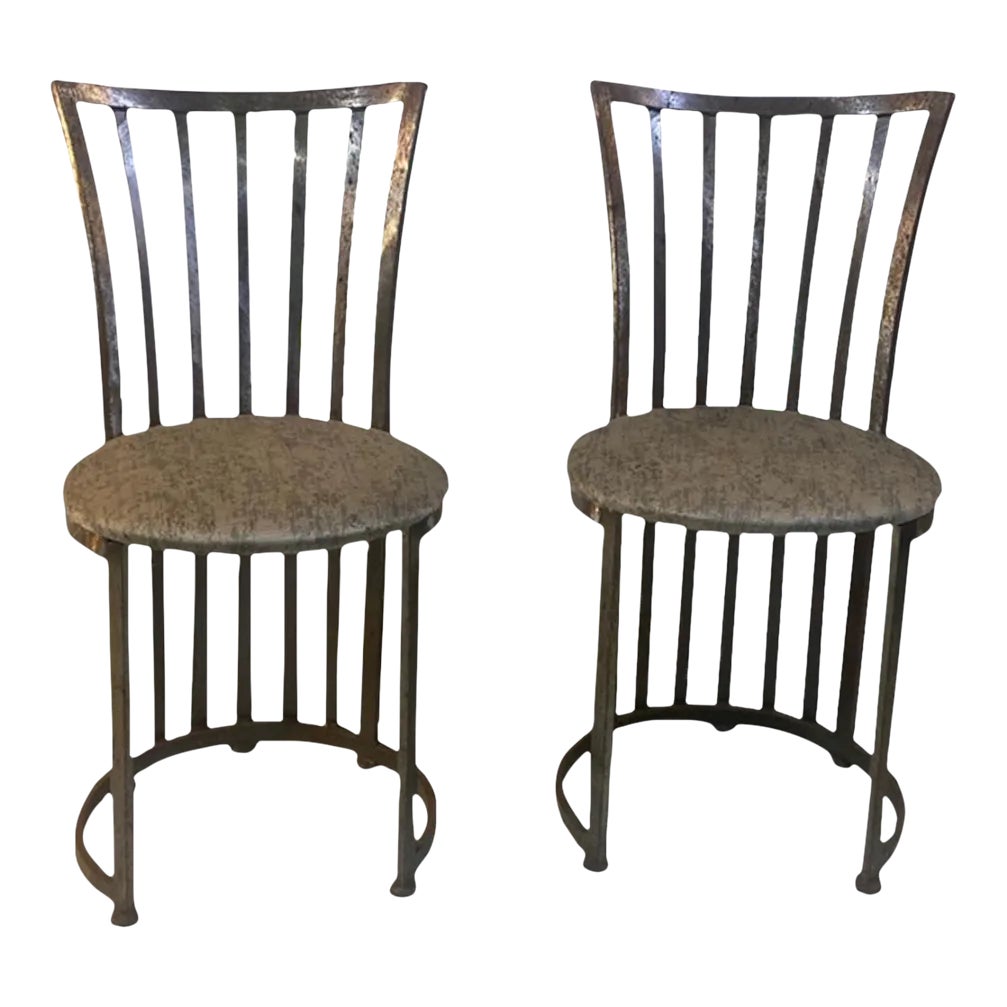 1960s Shaver Howard Moder Slatted Brushed Steel Chairs - A Pair | Chairish