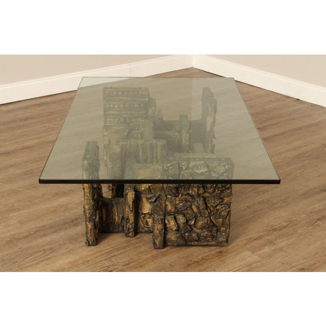 Paul Evans Brutalist Style 'PE 131' Bronzed Coffee Table | Chairish