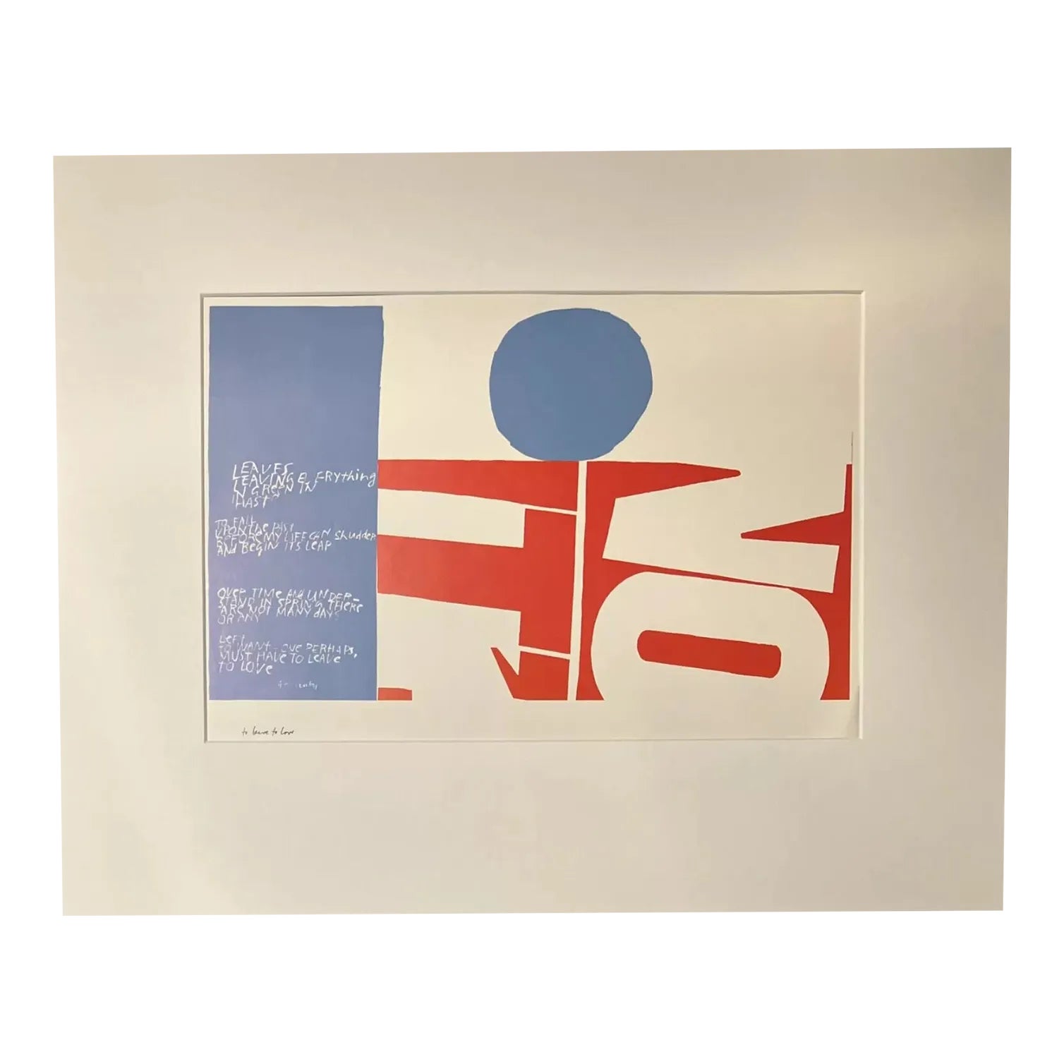 1960s "To Leave To Love" Sister Corita Kent Modernist Print in 16x20 ...