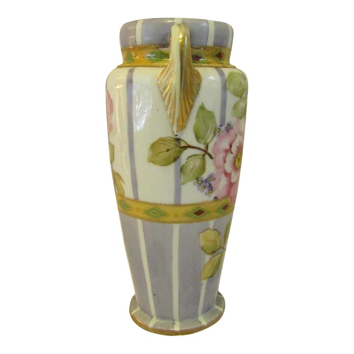 Japanese Hand Painted and Gilt Floral Nippon Porcelain Vase, Circa 1930 ...