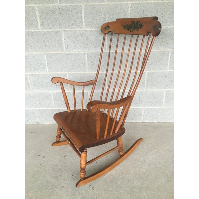 S. Bent Brothers Hitchcock Style Paint Decorated Maple Rocking Chair ...