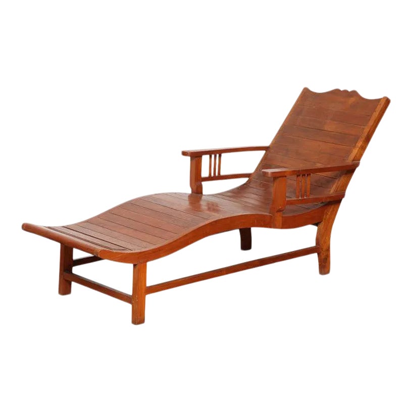 1940s Dutch Colonial Style Teak Lounge Chair | Chairish