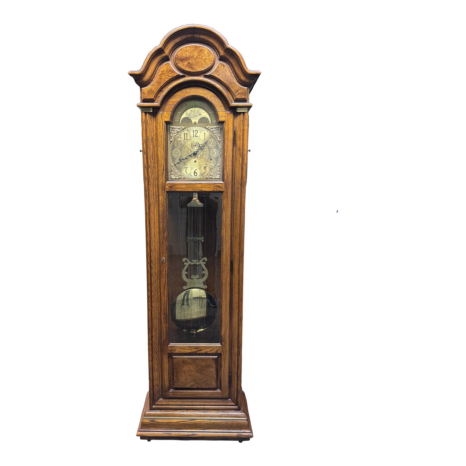 Ridgeway Oak Wood Grandfather Clock - 1945 | Chairish