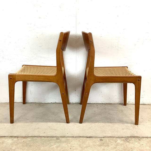 Scandinavian Modern Rope Seat Teak Dining Chairs After Poul Volther ...