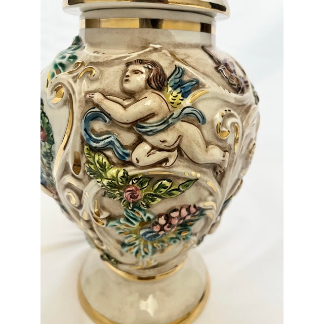 Vintage Capodimonte Jar With Lid – Cherub & Floral Relief | Chairish